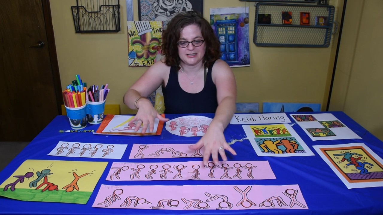 Drawing Movement for Kids Part 2 (inspired by Keith Haring) - YouTube