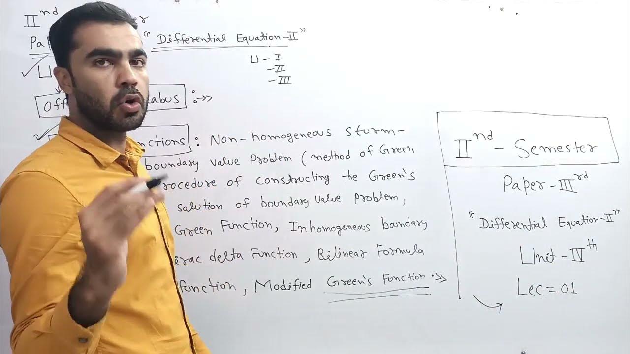 Green Function, green's functions, method of green Function, wronskian, msc maths lectures, msc ...