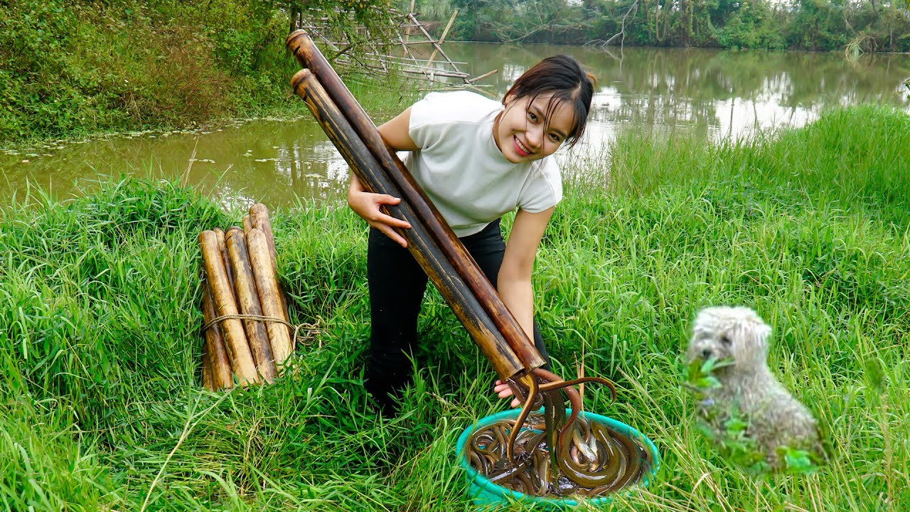 Trap Setting Process - Harvesting EEL, CRAB go to Market Sell - Cooking ...