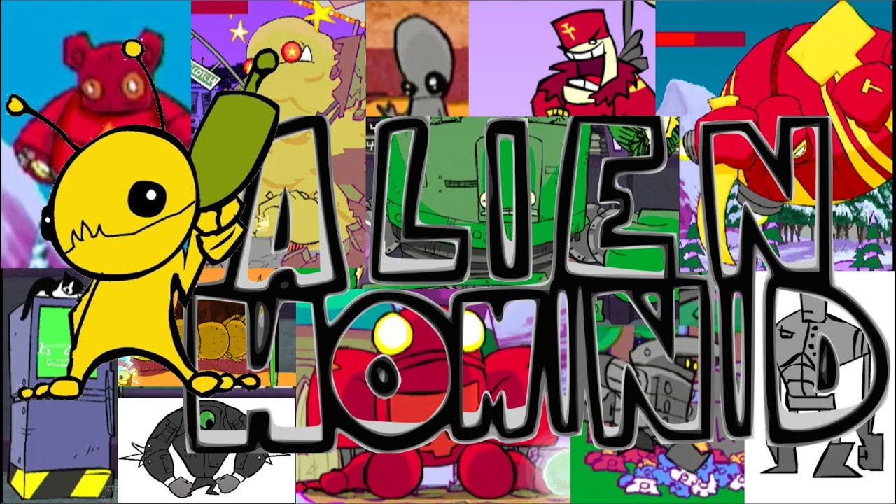 Alien Hominid - All Bosses - YouTube