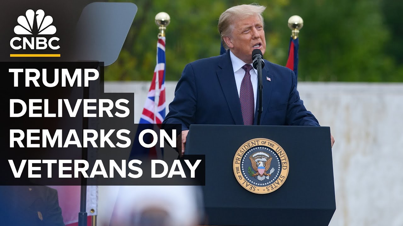 President Trump delivers remarks at Veterans Day wreath-laying ceremony ...