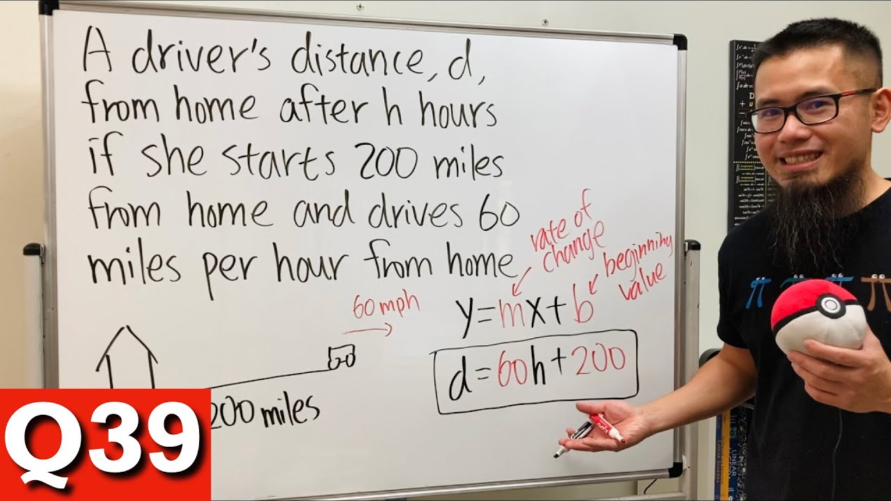 A distance and speed linear equation word problem - YouTube
