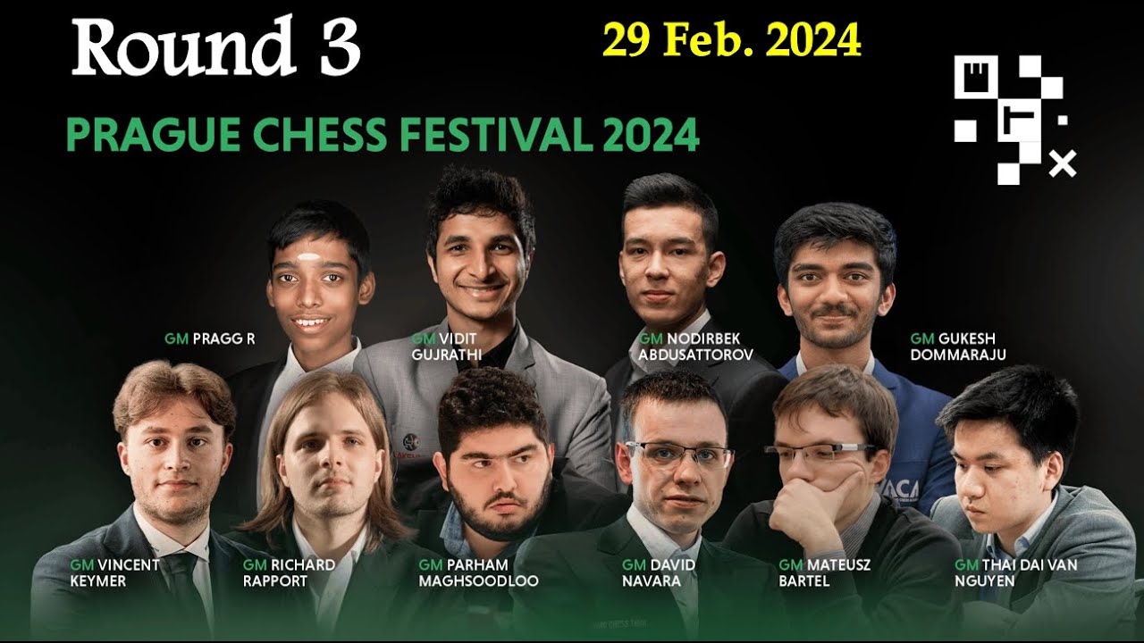 Prague Chess Festival 2024 | Round 3 | Pragg, Gukesh, keymer ...