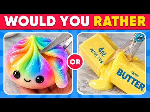 Would You Rather...? REAL vs SQUISHY ✨ Cutting Open VIRAL Giant Squishies ✂️😱 | Daily Quiz