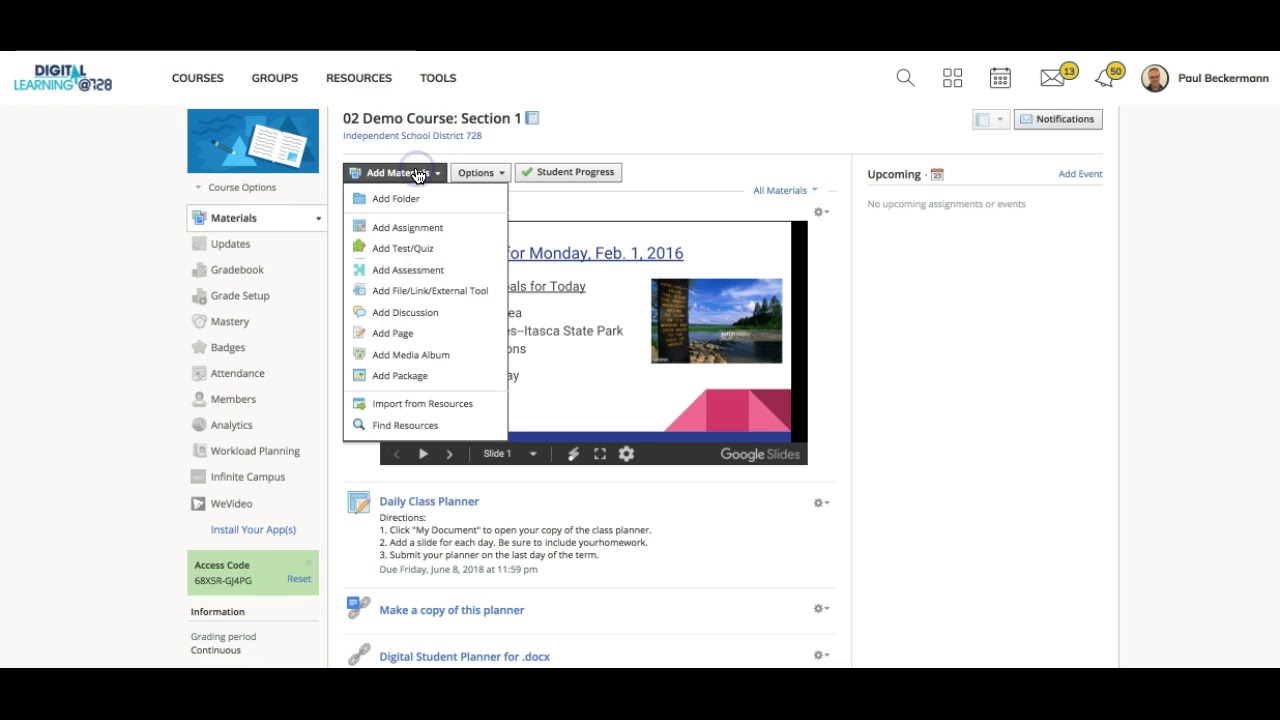 Schoology: Autoplay an embedded slideshow - YouTube