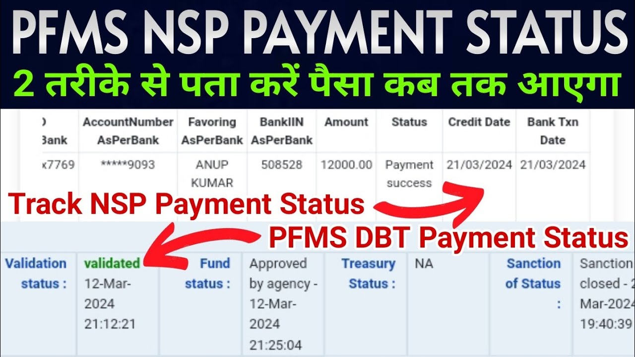 How To Check PFMS Payment Status NSP 🔥 | Track NSP Payment PFMS | PFMS ...