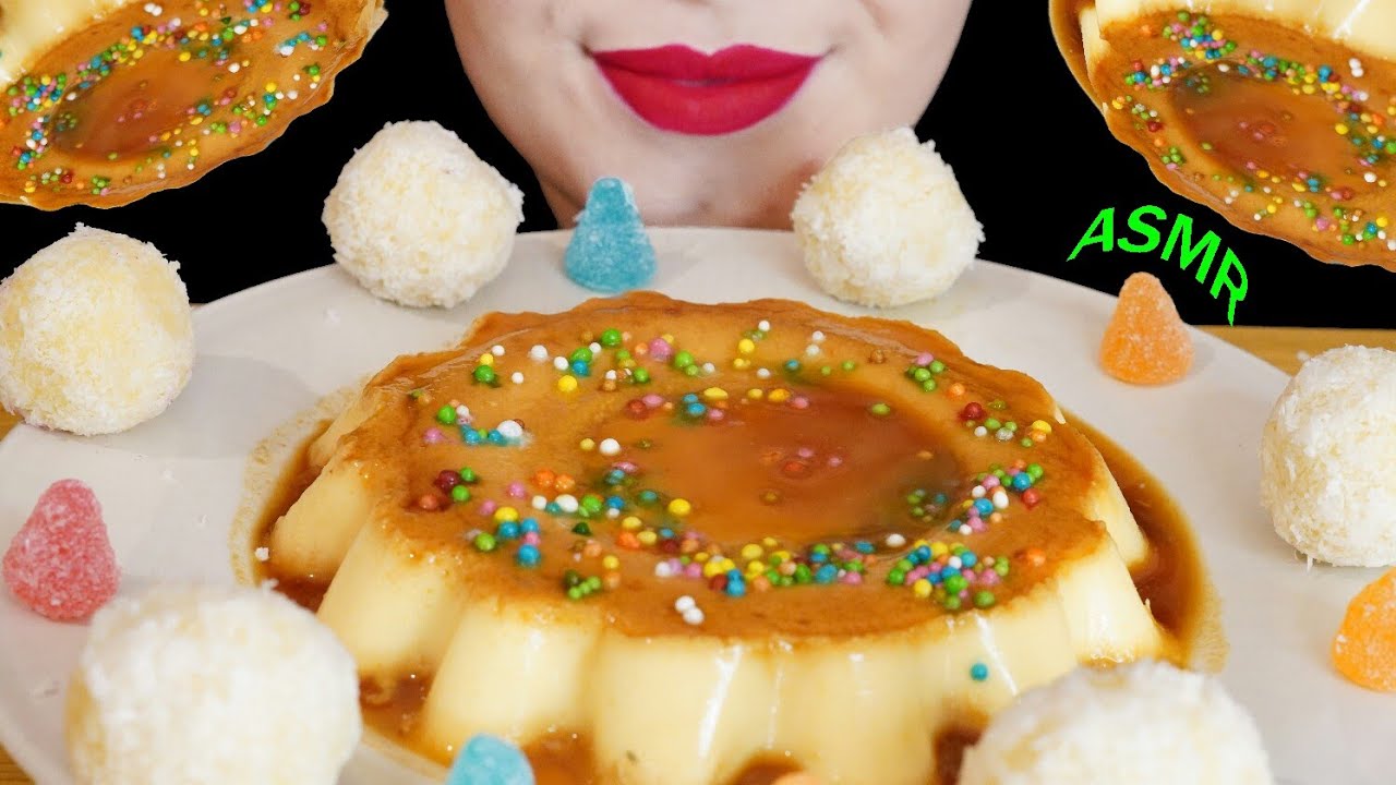 ASMR CREME CARAMEL FLAN MUKBANG , CUSTARD PUDDING ASMR No talking 🍮# ...