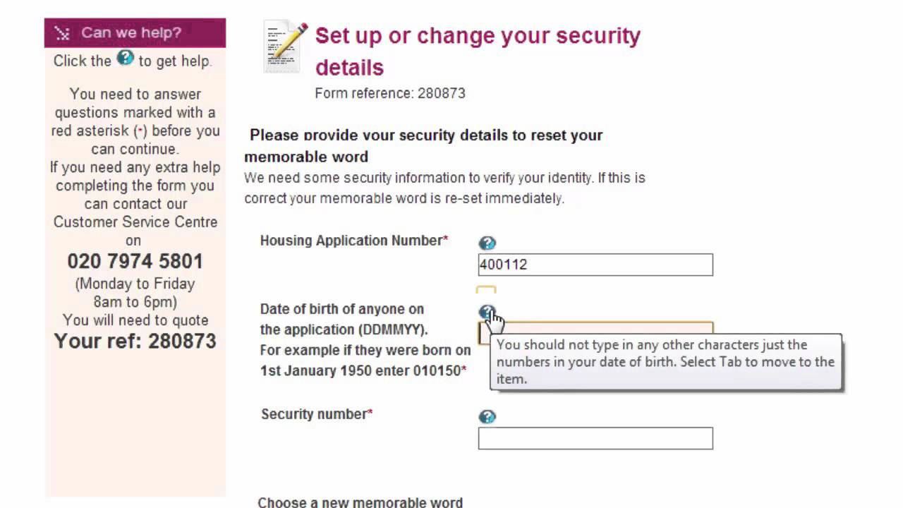 Change or update your memorable word - YouTube