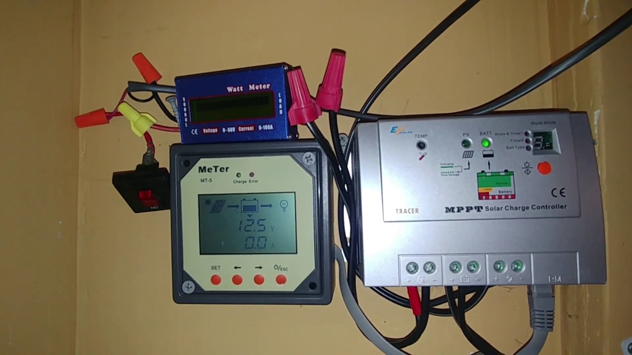 Tracer charge controller and habor freight solar panel - YouTube