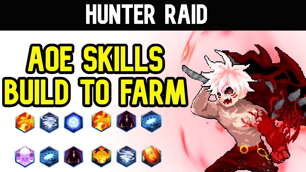 HUNTER RAID - AOE SKILLS BUILD ( TO FARM ) - YouTube
