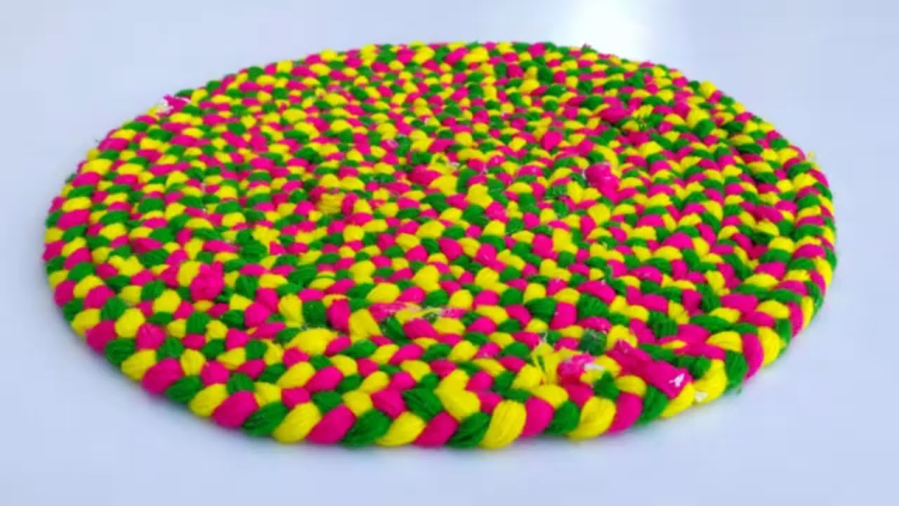 DIY - EASY DOORMAT CRAFT MAKING FROM WOOLEN \\ AWESOME DOORMAT MAKING ...