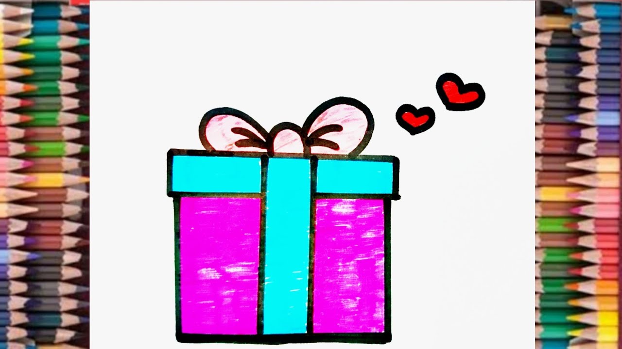 HOW TO DRAW A GIFT BOX || STEP BY STEP - YouTube