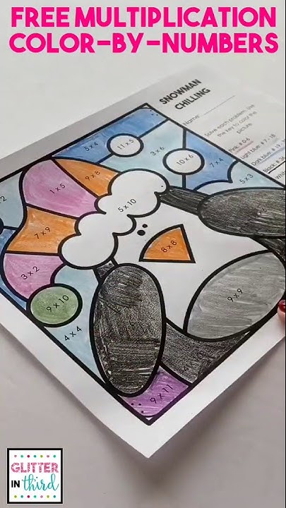 Winter multiplication color-by-numbers - YouTube