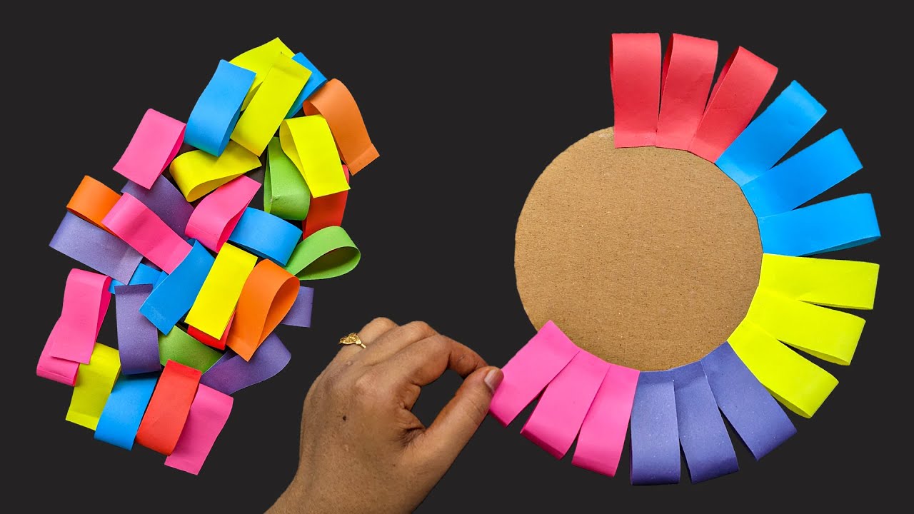 Beautiful Wall Hanging Using Color Paper | Paper Crafts For Home ...