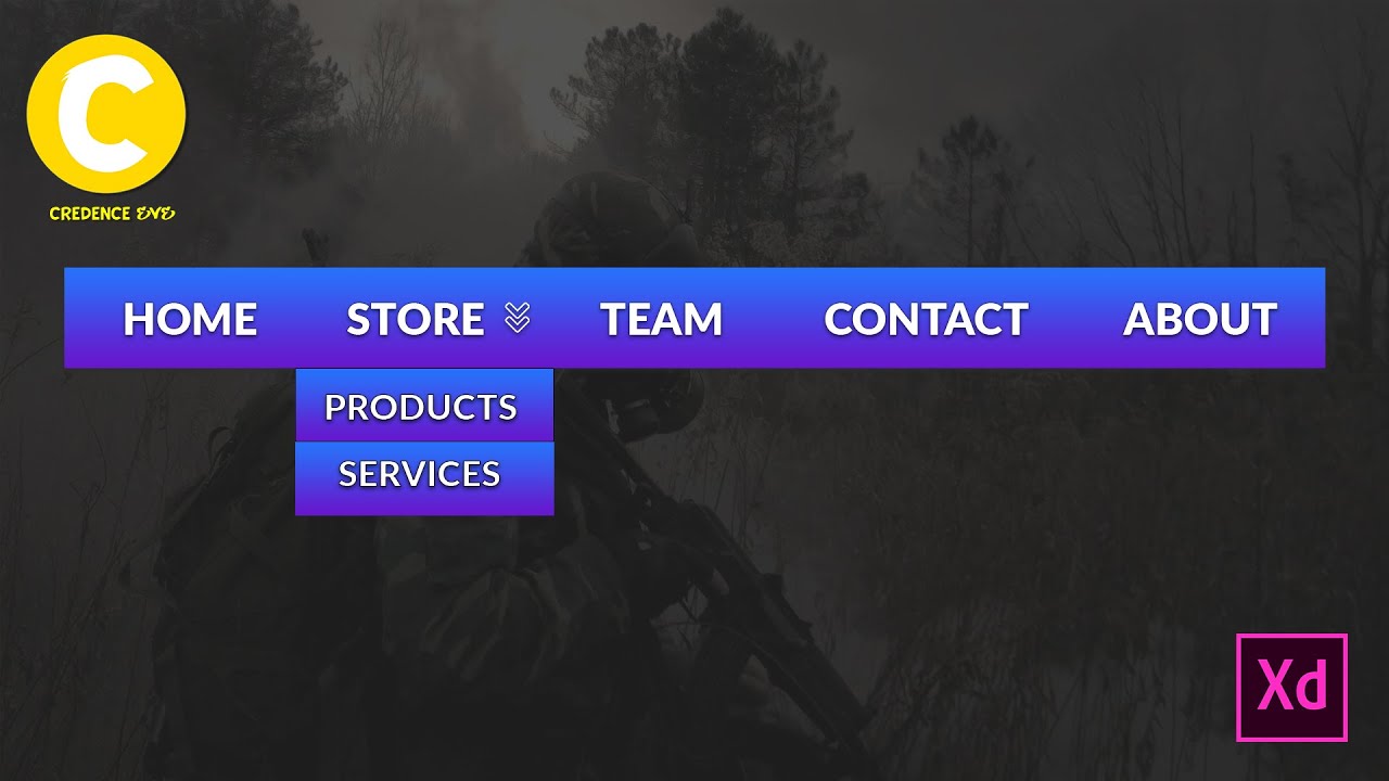 Dropdown in menu - Adobe Xd - Navigation bar - Navbar - Dropdown - YouTube