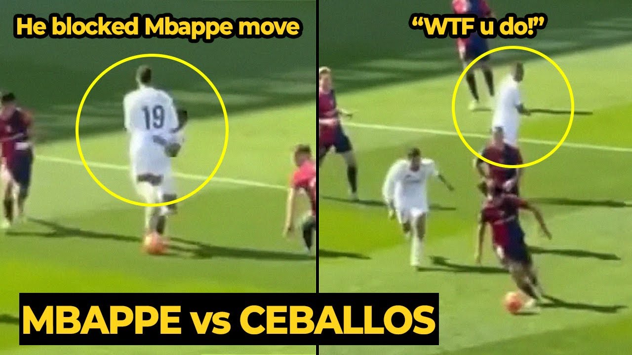 Moment Mbappé was ANGRY at Ceballos after blocking his ball led to ...