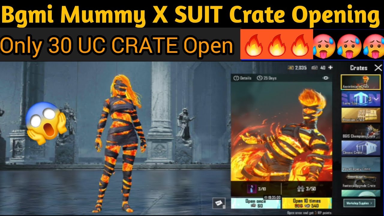 Bgmi Anniversary Mummy SUIT 30 UC Crate Opening 🥵🥵 | Bgmi All Event ...