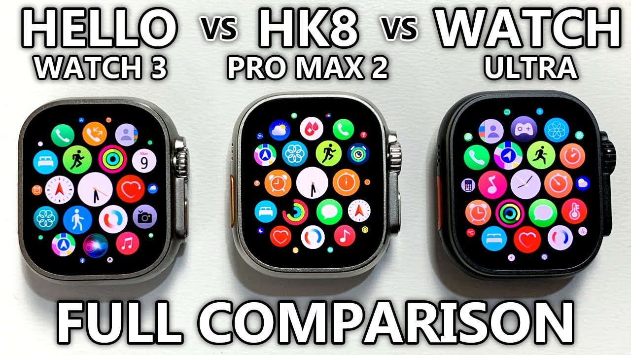 Hello Watch 3 vs HK8 Pro Max 2 vs IWO Watch Ultra Full Comparison! Top ...