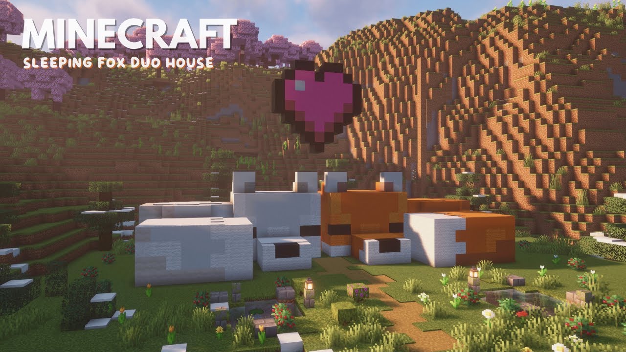Sleeping Foxes Duo House Minecraft Tutorial | How to Build a Cute Fox ...