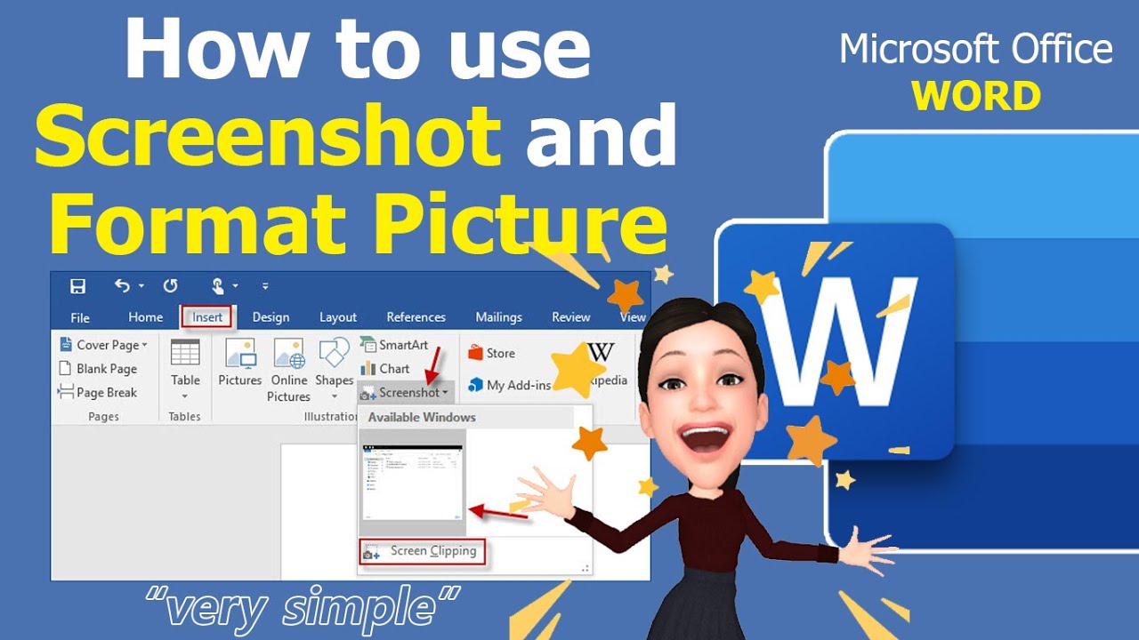 Microsoft Office WORD | How to use SCREENSHOT and Format your Pictures ...