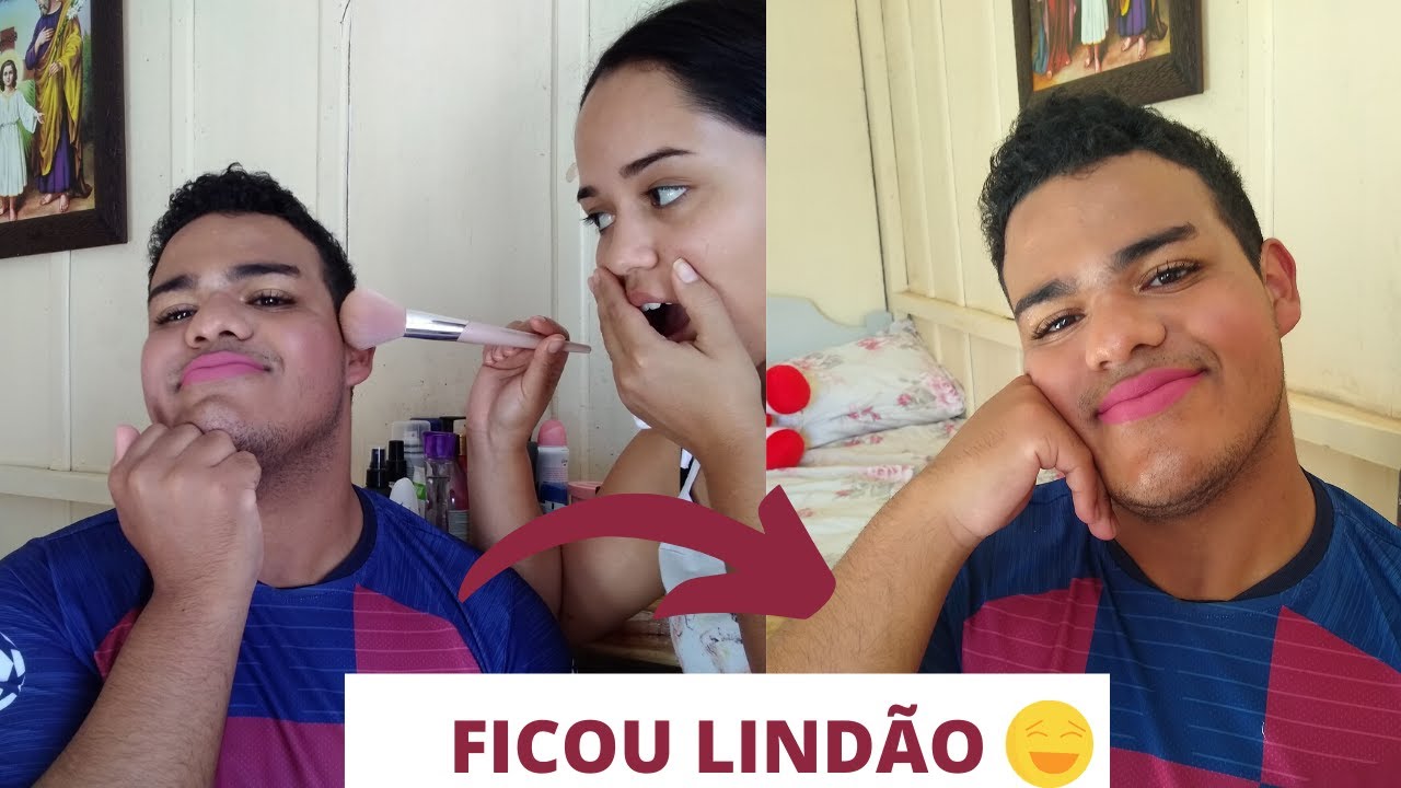 Tentei Maquiar Meu IrmÃo Kkkk Youtube