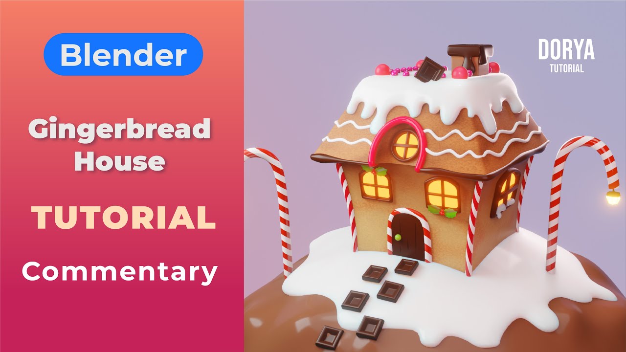 Gingerbread House – Blender Tutorial with Commentary - YouTube