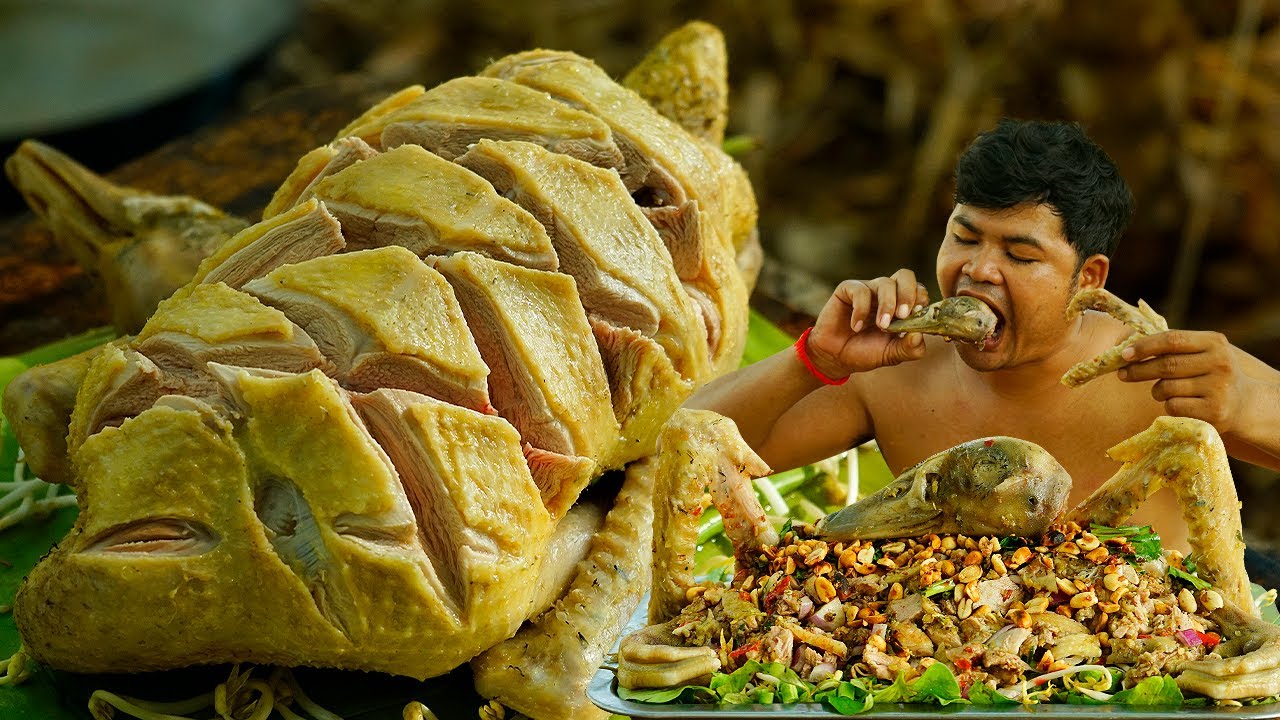 Wild Muscovy Duck Cooking | A Simple Duck Salad Technique Cooking In ...