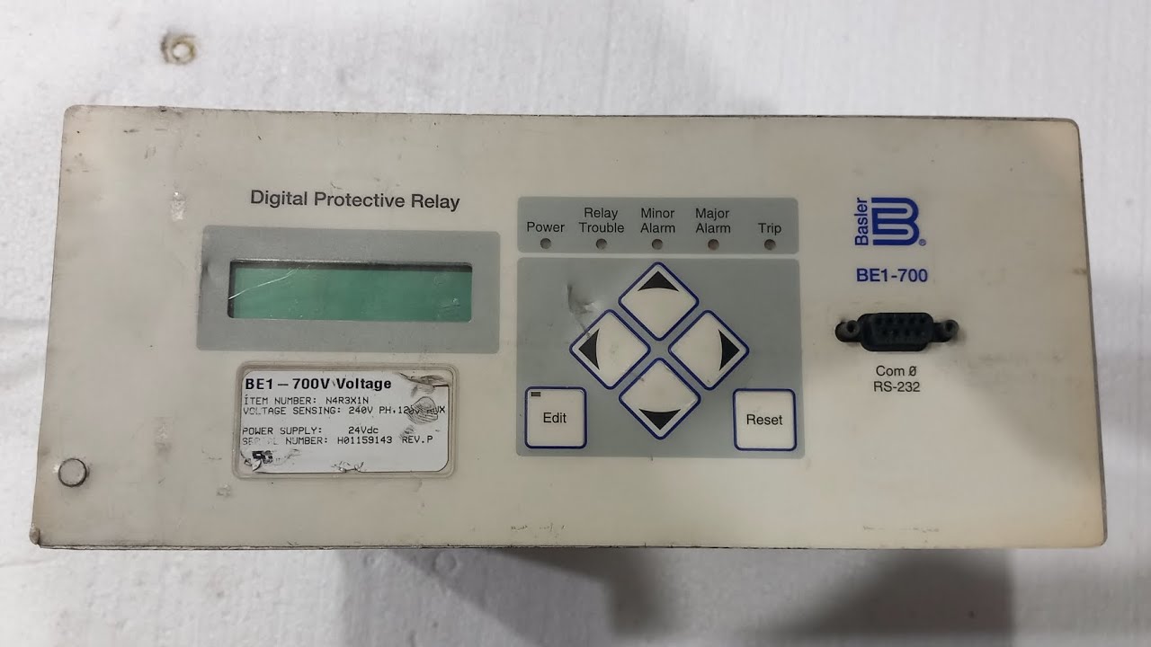 BASLER ELECTRIC BE1-700 DIGITAL PROTECTIVE RELAY N4R3X1N 24VDC ...
