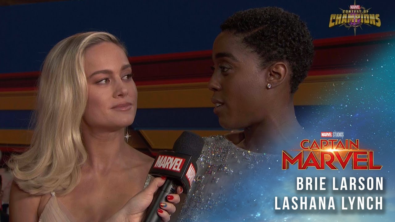 Brie Larson, star of Captain Marvel, and Lashana Lynch LIVE on the Red ...
