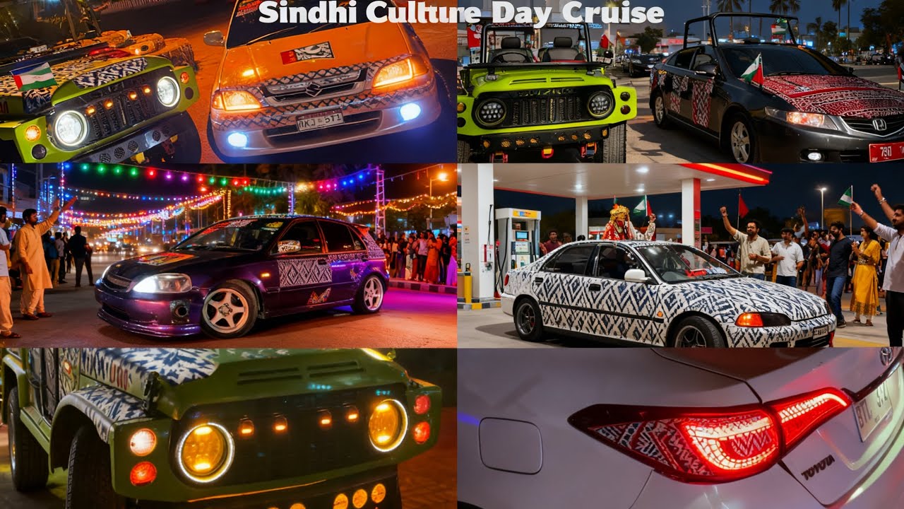 Sindhi culture day car cruise | top modified cars of Hyderabad | drift ...