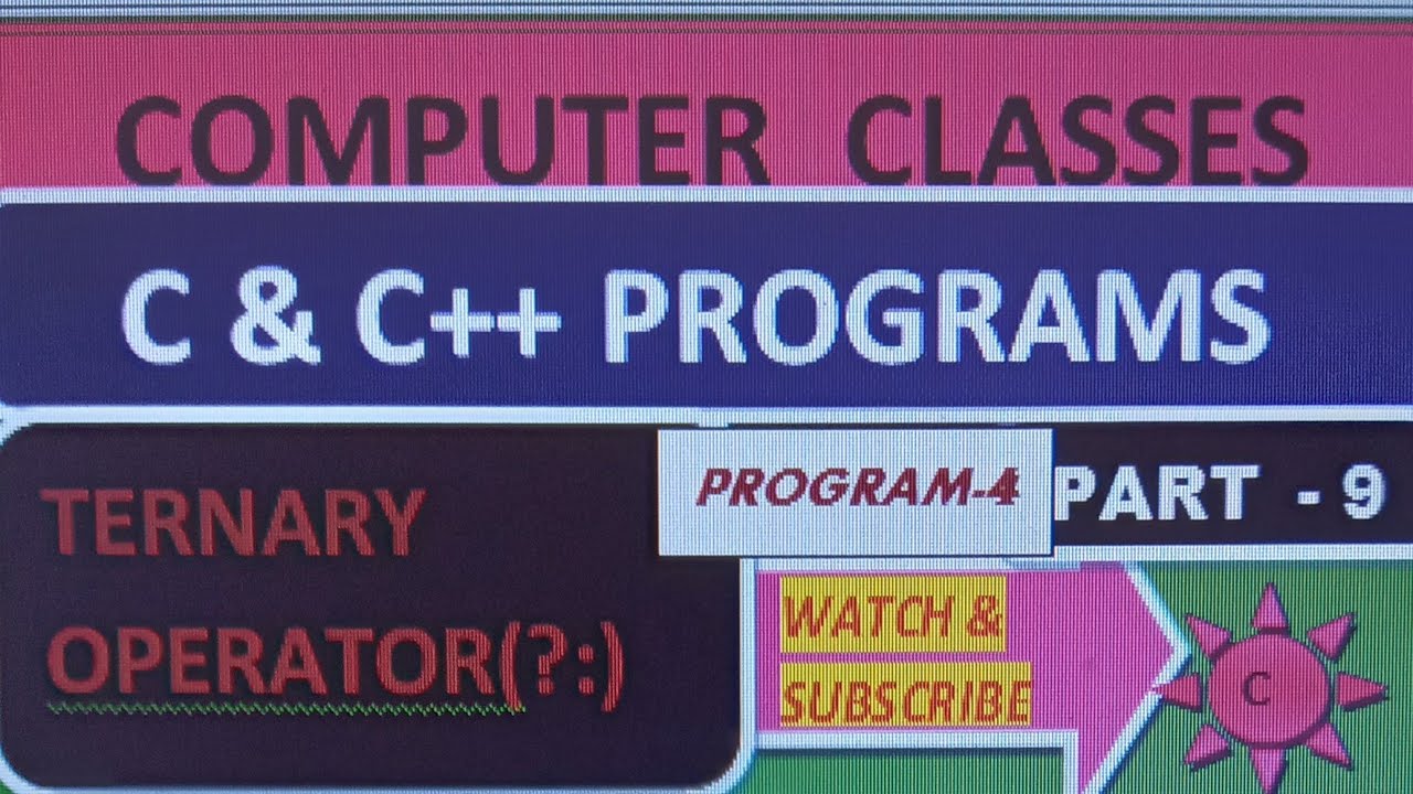 C PROGRAM TERNARY OPERATOR - YouTube