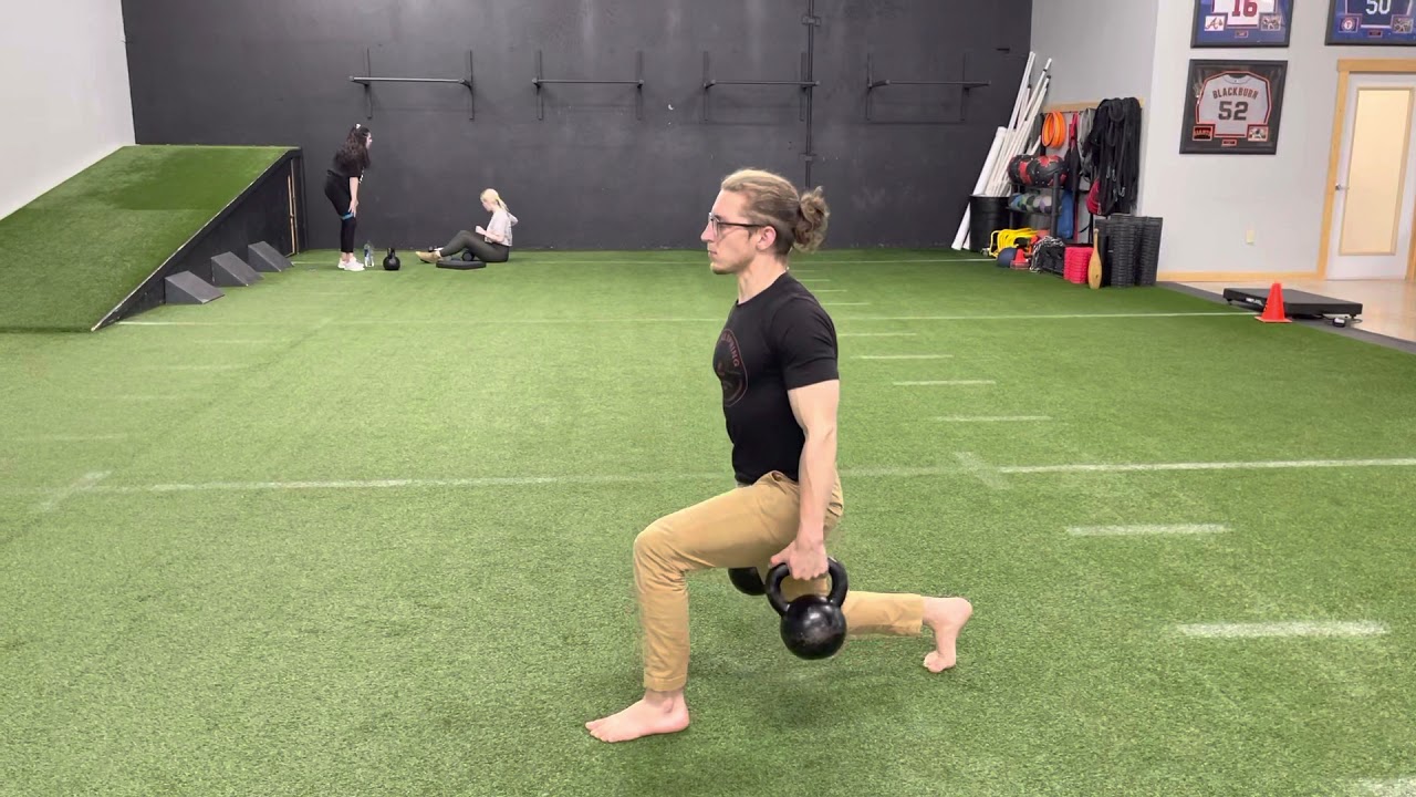 Dead Stop dbl KB split squat - YouTube