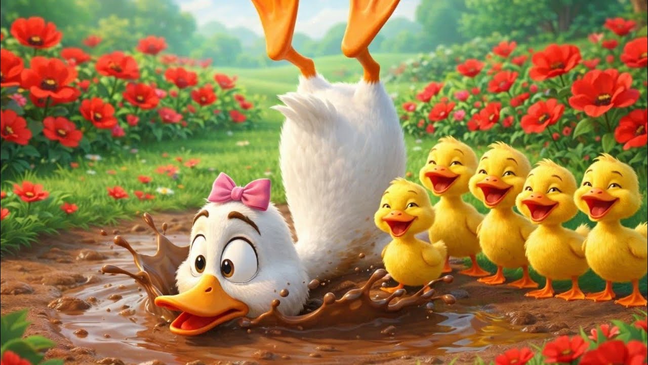 Five Little Ducklings | Cute Cartoon Kids Song | Nursery Rhymes for ...