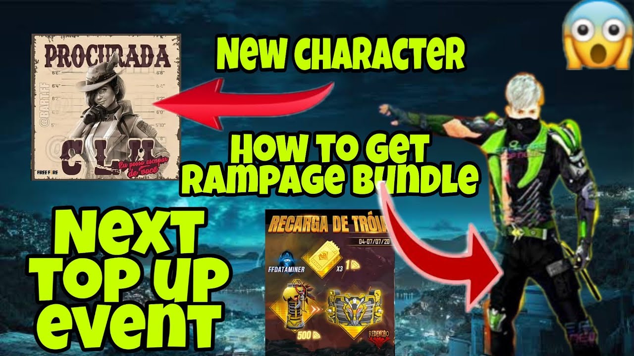 New character in free fire || How to get Rampage bundle || Next top up ...