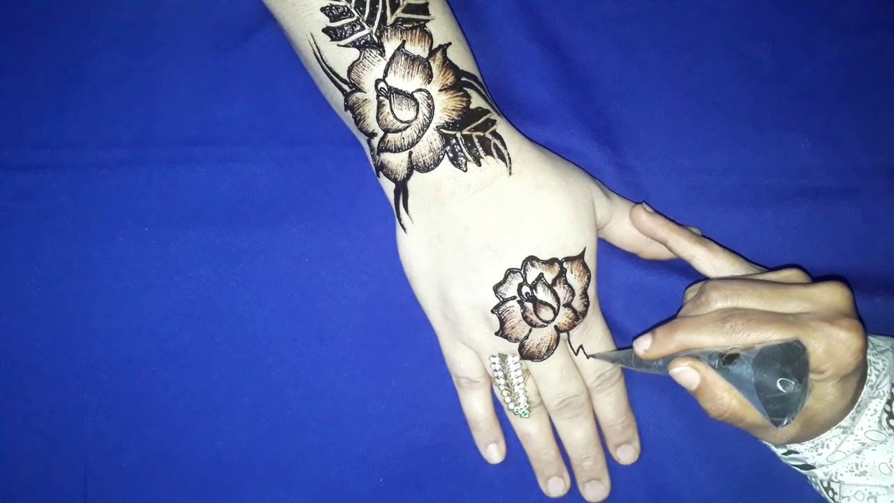 Easy Rose Mehndi Design Back Hand | Full Hand Mehendi | Rose Mehandi ka ...