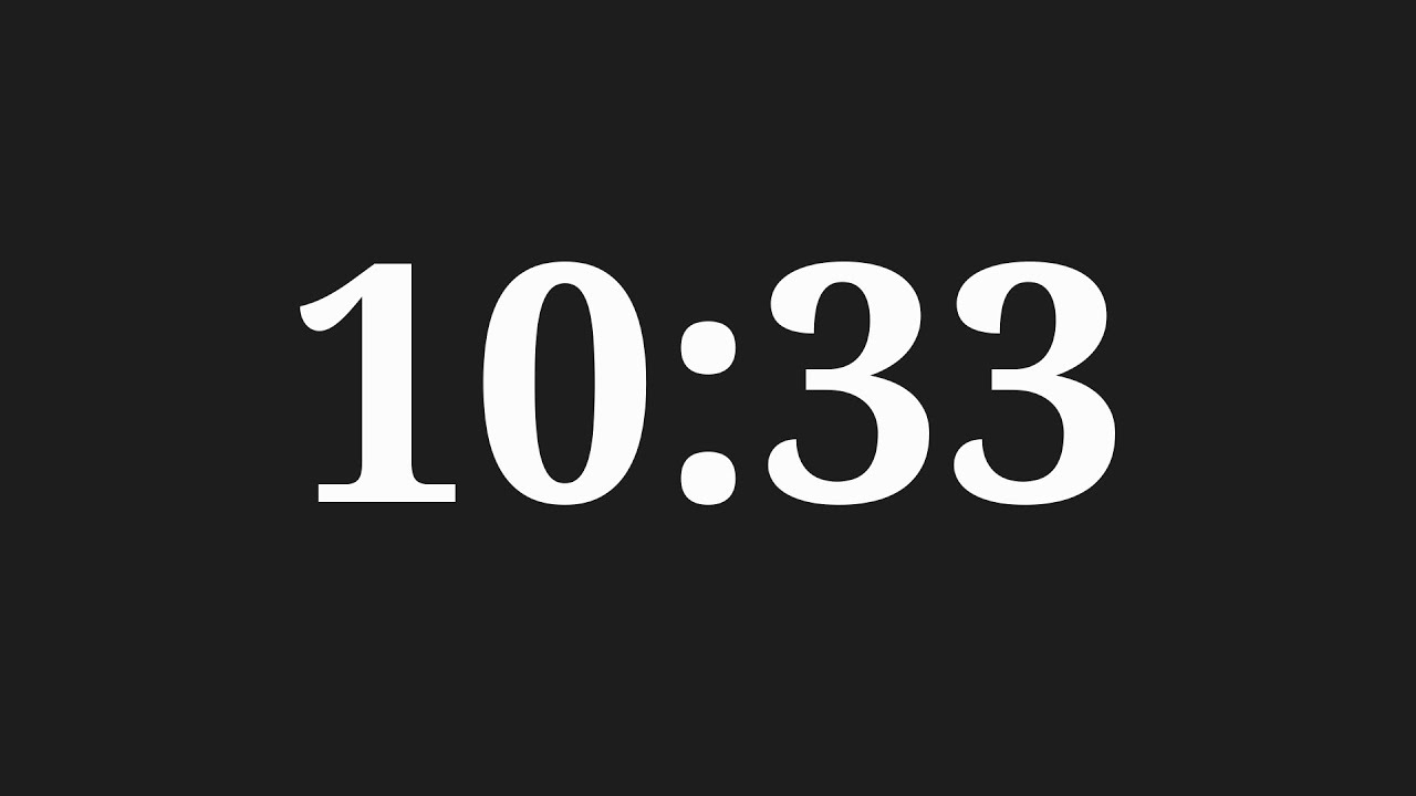 10 Minutes 33 Seconds Countdown Timer - YouTube