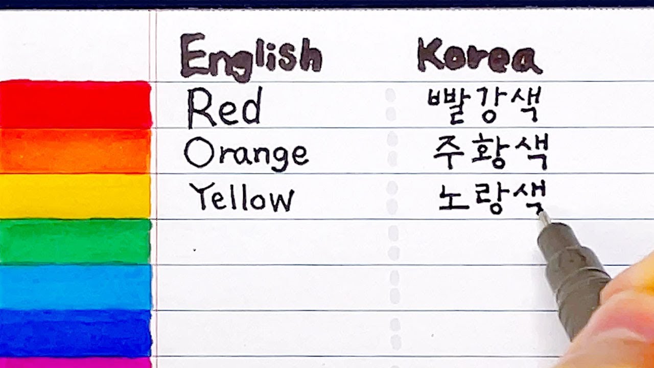 🔔Pronunciation🔔 Learn Colors Name in English Korean - YouTube