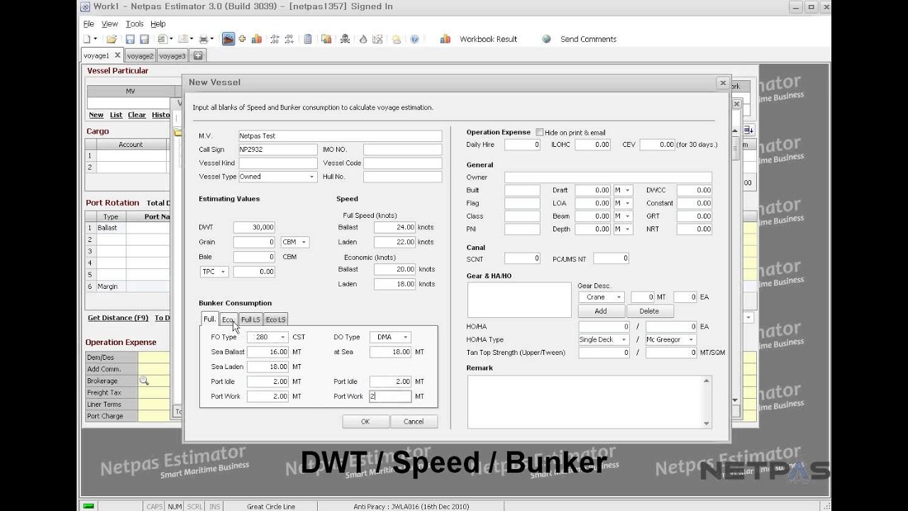 Netpas Estimator create New Vessel. - YouTube