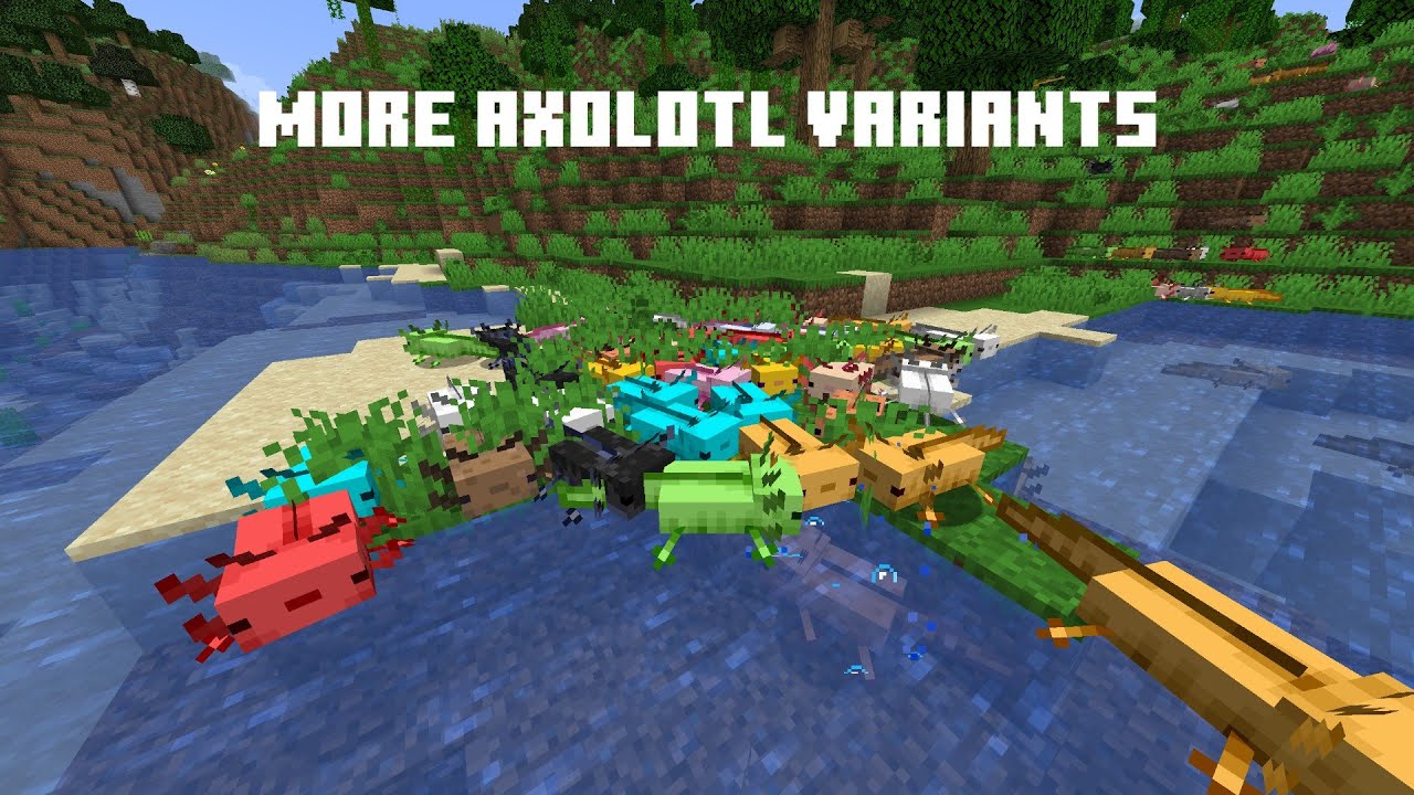 More Axolotl Variants mod - YouTube