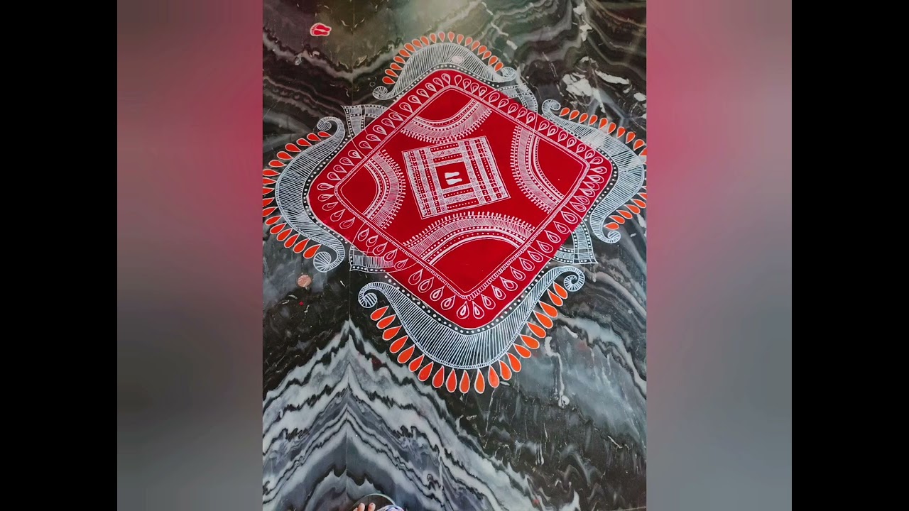 Beautiful and unique rangoli design # Aipan design - YouTube