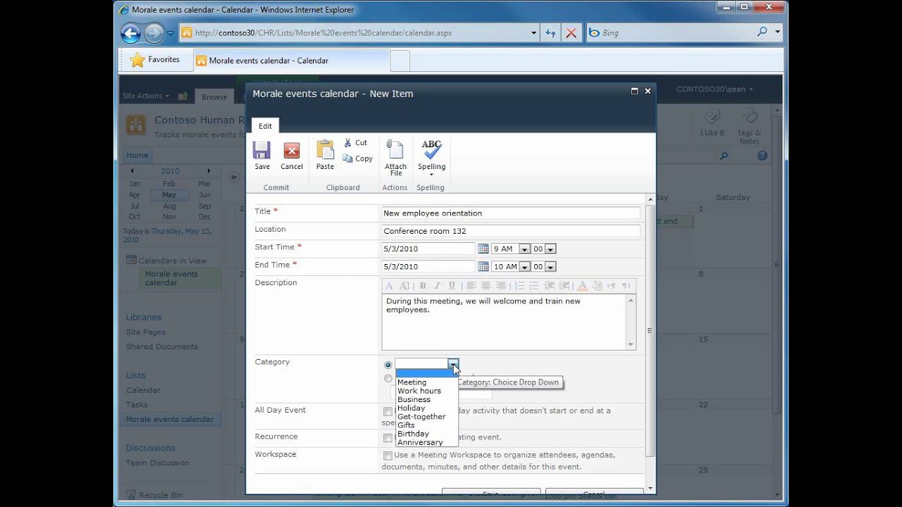 EPC Group - Working with Calendars in SharePoint 2010 - SharePoint ...