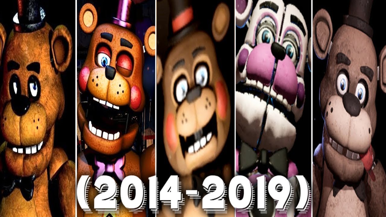 Evolution of Freddy 2014-2019 | FNAF VR, FNAF 1, 2, 3, 4, SL, 6, World ...
