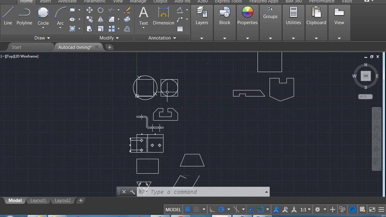 AUTOCAD 9 ÖVNING 4 - YouTube