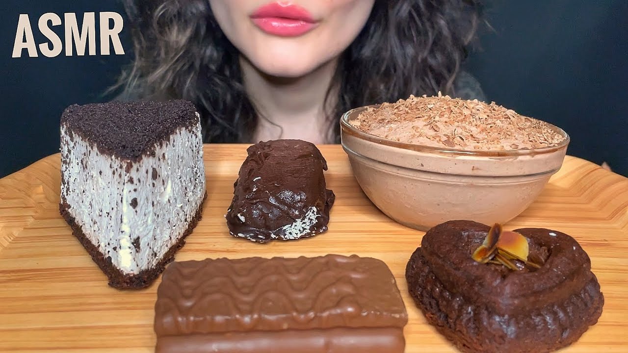 ASMR CHOCOLATE DESSERTS 🍫 OREO CAKE MOUSSE MILKA CHOCOLATE EATING ...