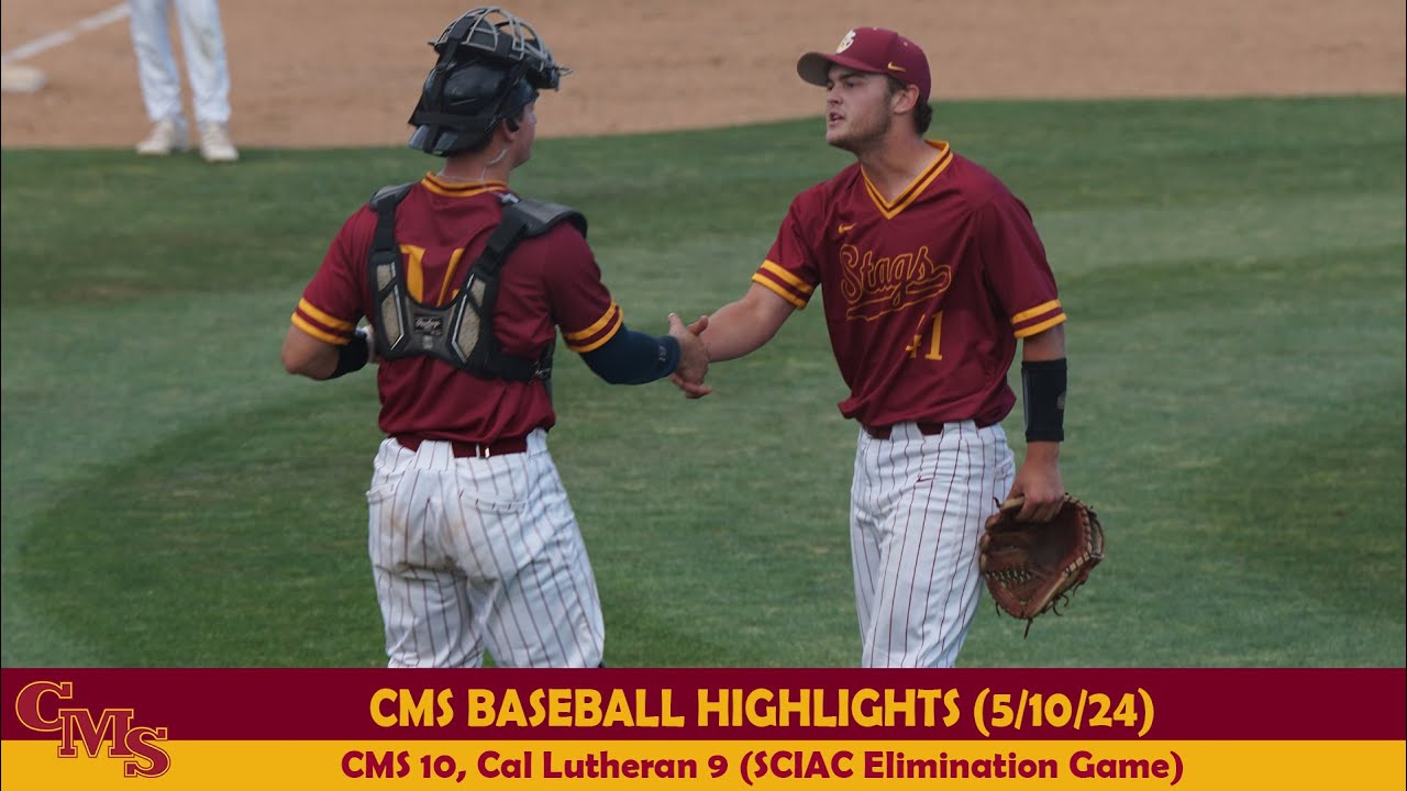 CMS Baseball Highlights vs. Cal Lutheran (SCIAC Tournament) - YouTube