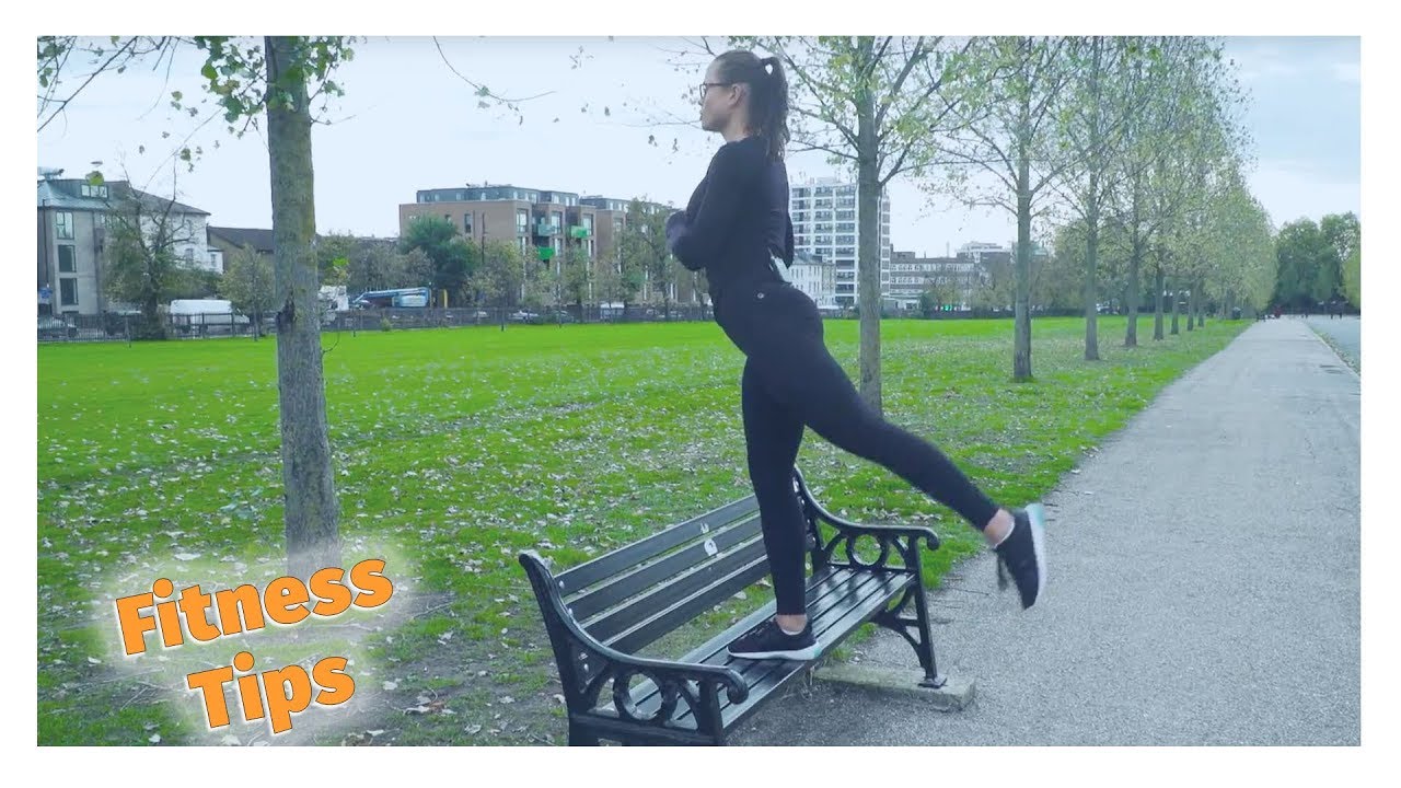 3 outdoor exercises for your lower body using a park bench. - YouTube
