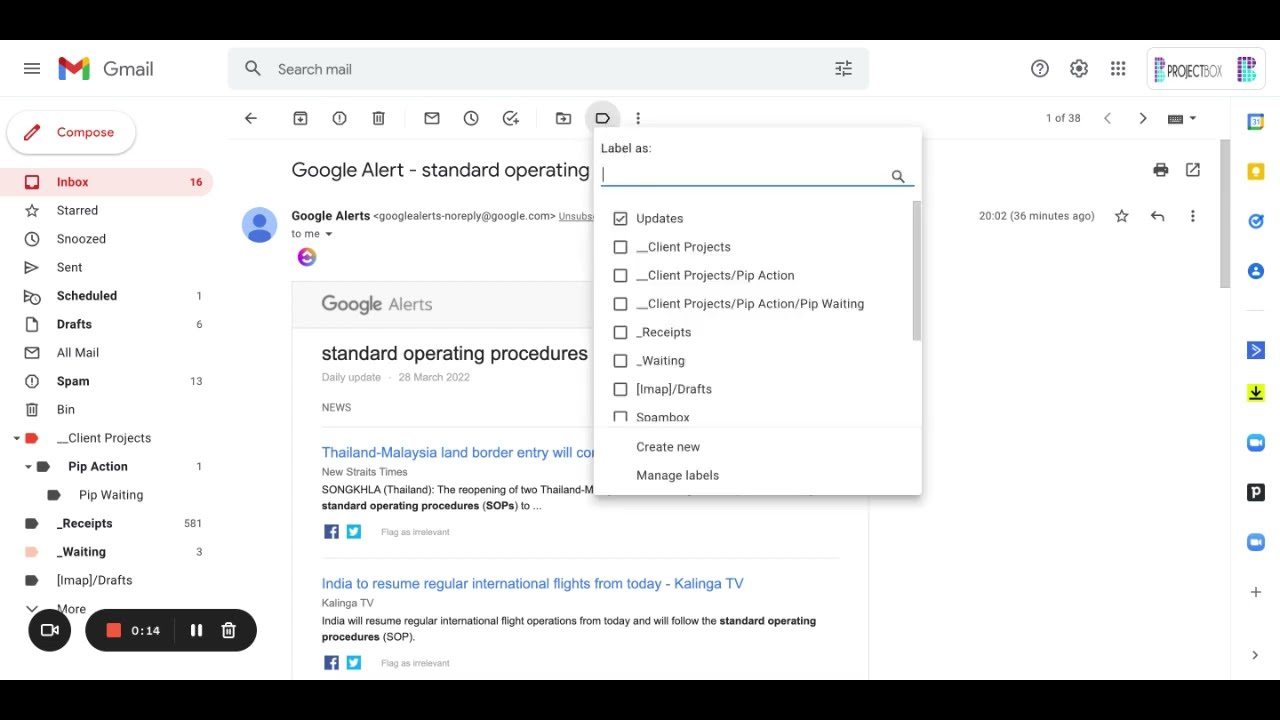 Gmail how to label an email so that you can find it later - YouTube