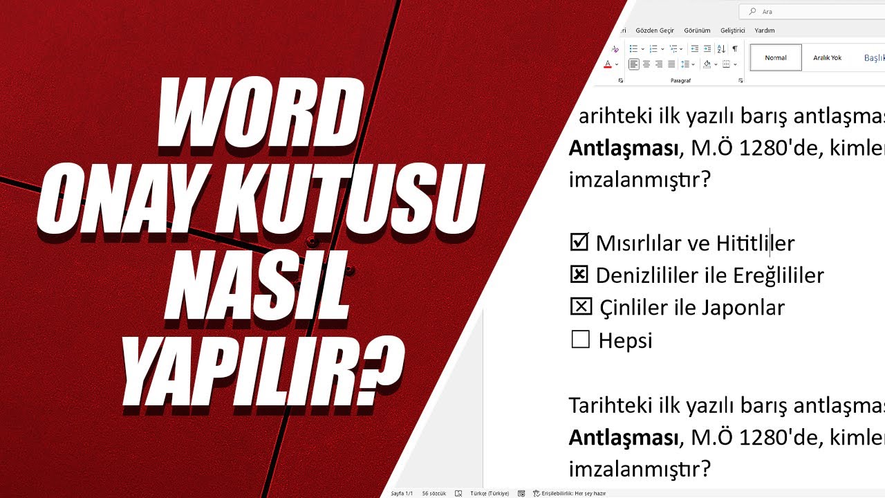 WORD ONAY KUTUSU NASIL YAPILIR? WORD ONAY TİKİ NASIL DEĞİŞTİRİLİR ...