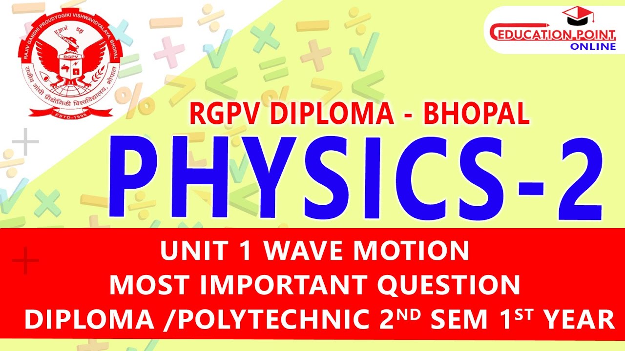 Unit 1 Wave Motion Physics Most Important Question | Physics 2 RGPV ...