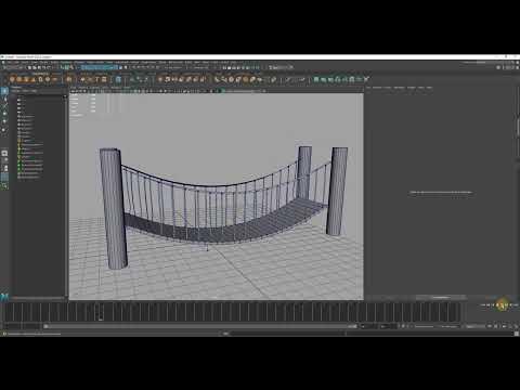 Maya dynamic bridge using nCloth - YouTube